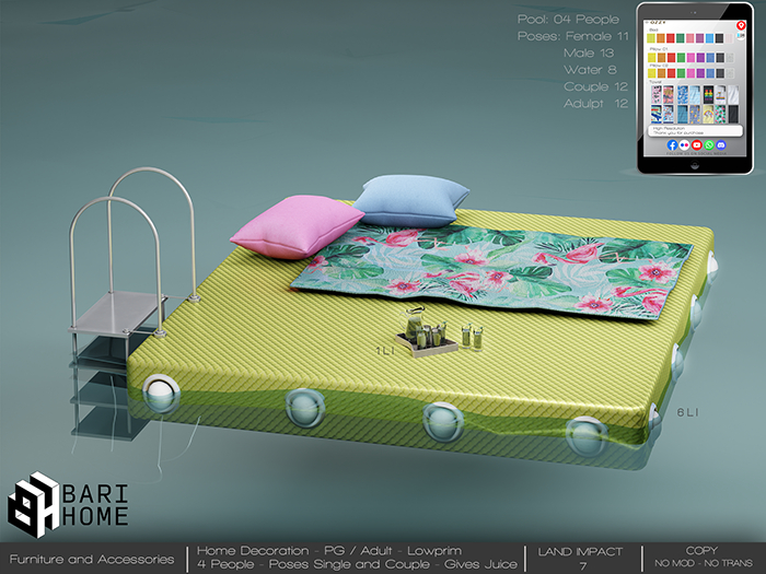 Second Life Marketplace - [BARI HOME] Inflatable Floating Island